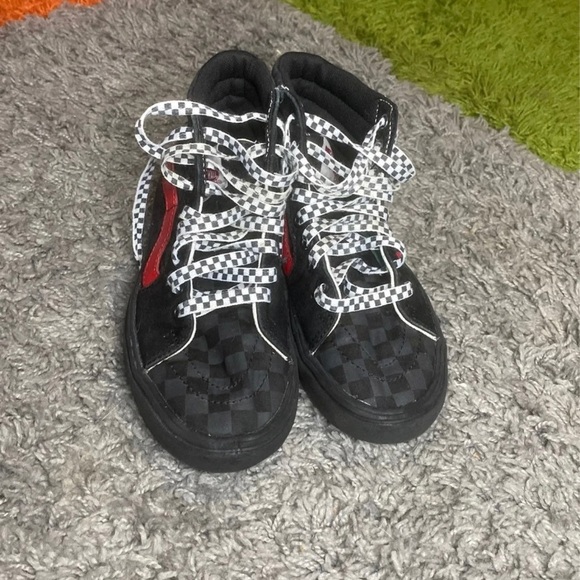 Vans | Shoes | Custom Vans Black Checkerboard Comfy Cush | Poshmark